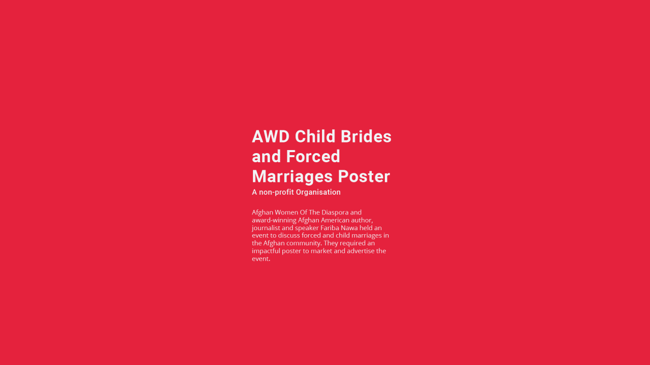 AWD – Child Brides and Forced Marriages Poster | Harshak Patel